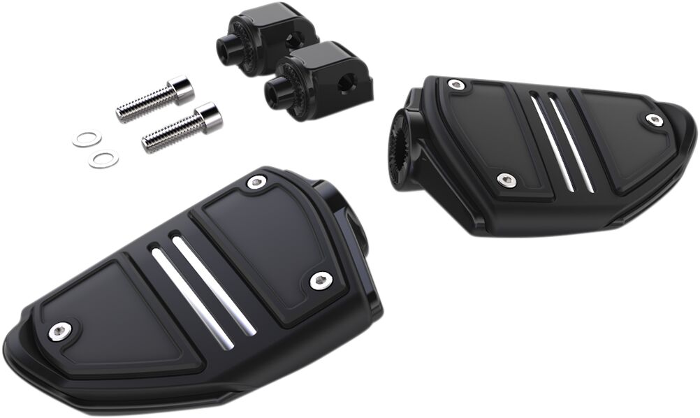 Twin Rail Foot Rests Black / Chrome For Harley Davidson FLFBS 1923 ABS