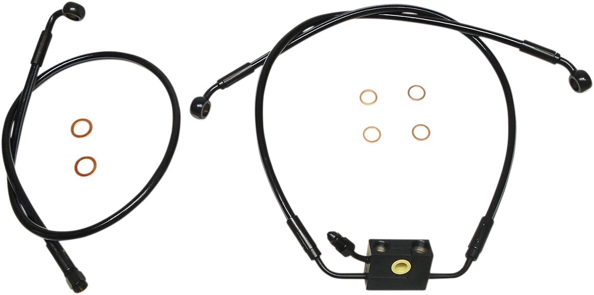 XR Dual Disc ABS Brake Line Kit Black For Harley Davidson FXFB 1750 AB