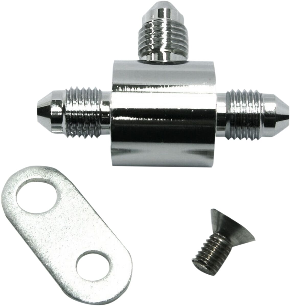 Brake Line T-Block Fitting Chrome