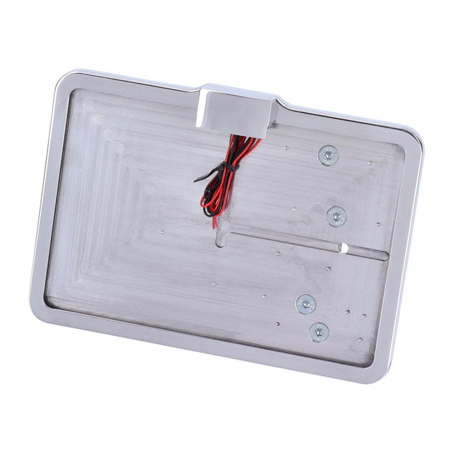 CPV Slide-In License Plate Bracket Side Mount Polished For 91-17 Dyna
