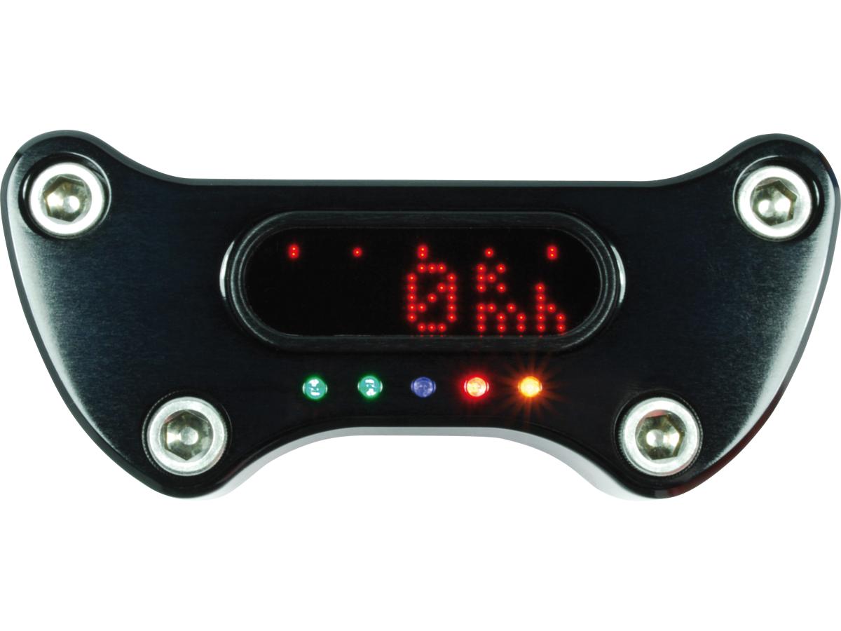 Motosign Mini Gauge Top Clamp Black Powder Coated - 1 Inch