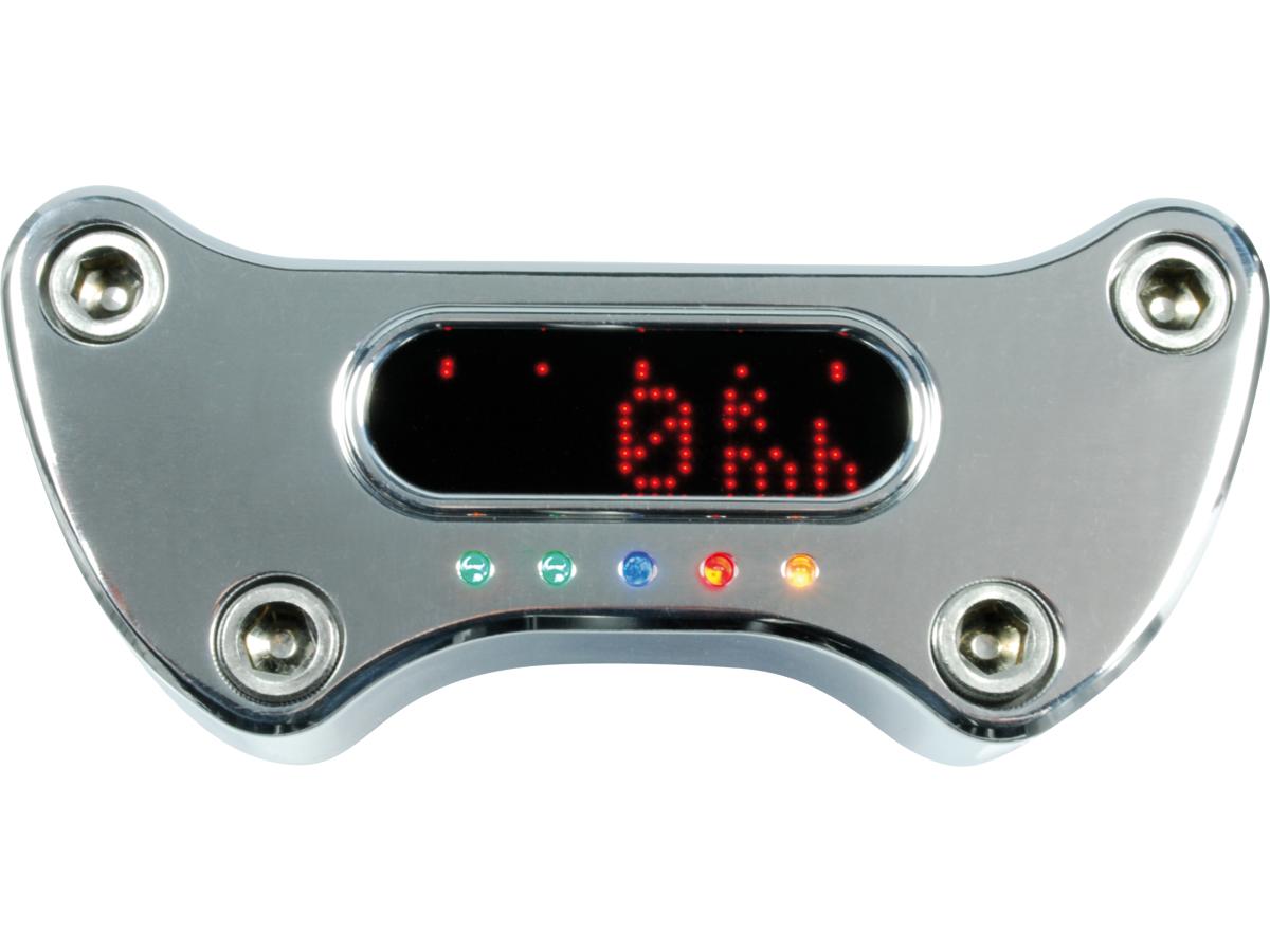 Motosign Mini Gauge Top Clamp Polished - 1 Inch