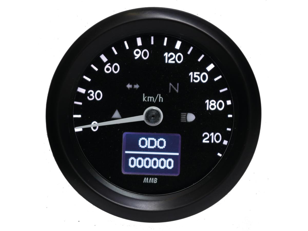 ELT60 Basic Tachometer Adjustable Illumination 220 Km/h Black / Black