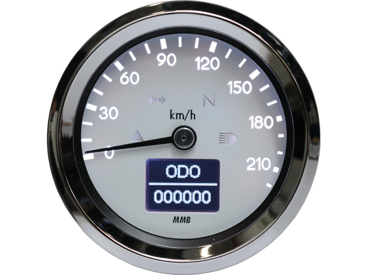 ELT60 Basic Tachometer Adjustable Illumination 220 Km/h Chrome / White