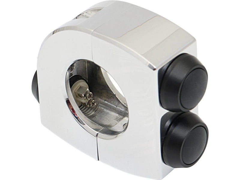 Mo.Switch 3 Push-Button Clamp Black Push Buttons Aluminium Polished