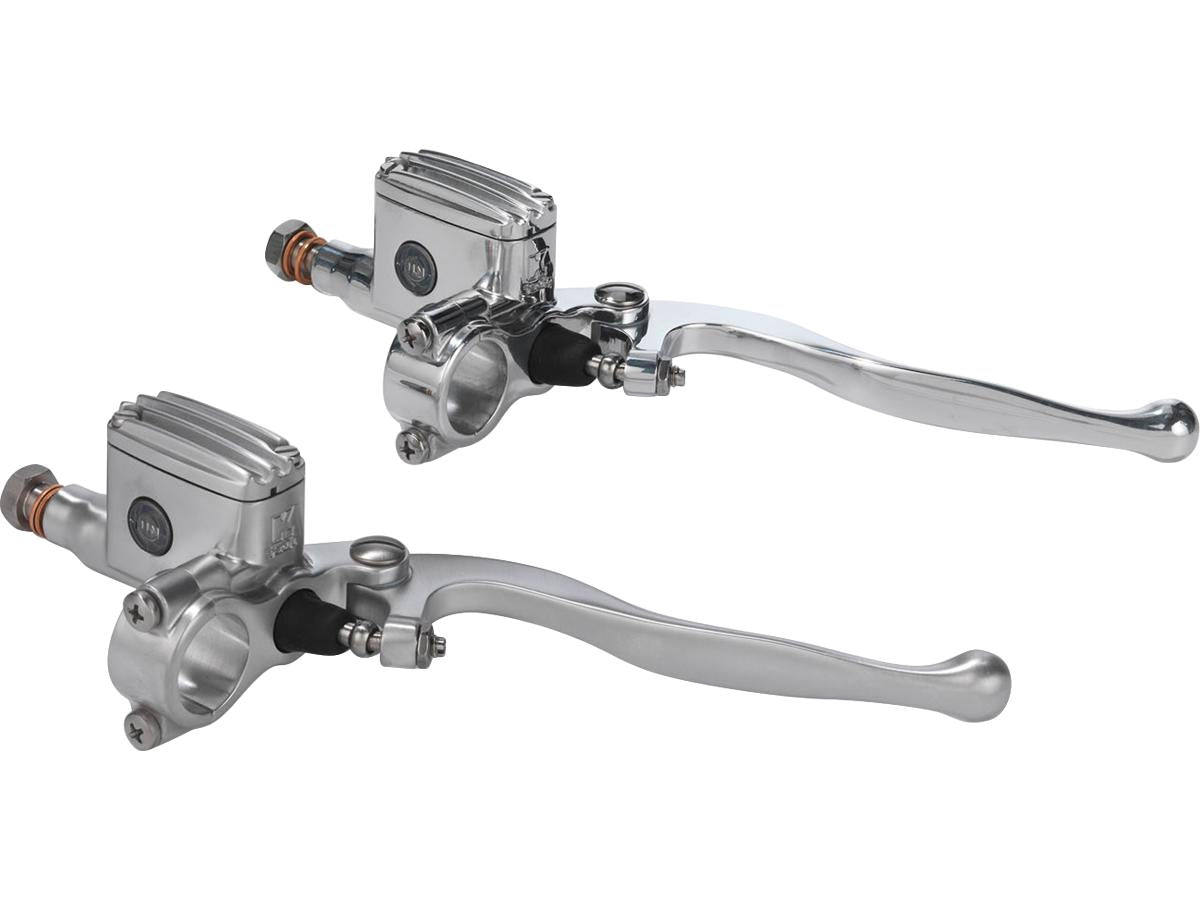 Classic Brake Master Cylinder Kit Aluminium Satin 14mm 1 Inch Dual Dis