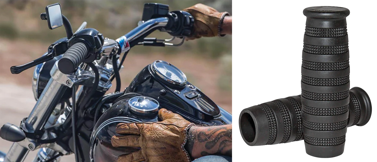 Lowbrow Knurled Grips 1 Inch Black