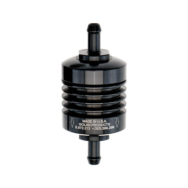Golan Mini Fuel Filter Black Anodized - 6 MM Retailer Moto Superstore
