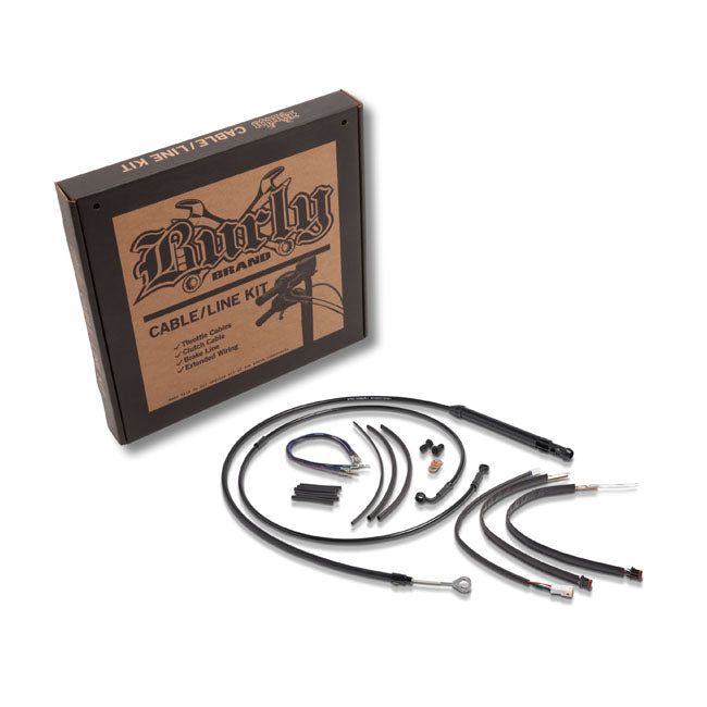 Burly High Bar Cable & Line 16 Inch Extension Kit For Softail: 18-20