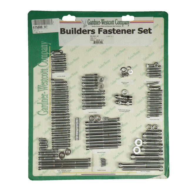 Gardner-Westcott Builders Fastener Set Chrome For 09-16 Touring