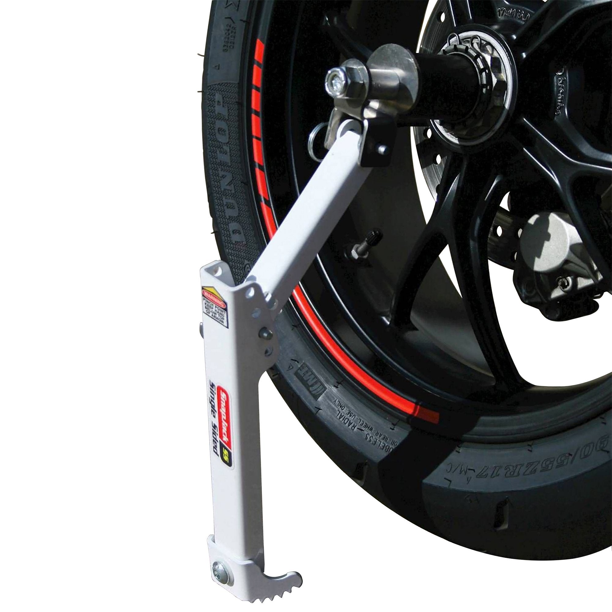 Tirox Snapjack Single Sided Portable Motorcycle Jack Stand White