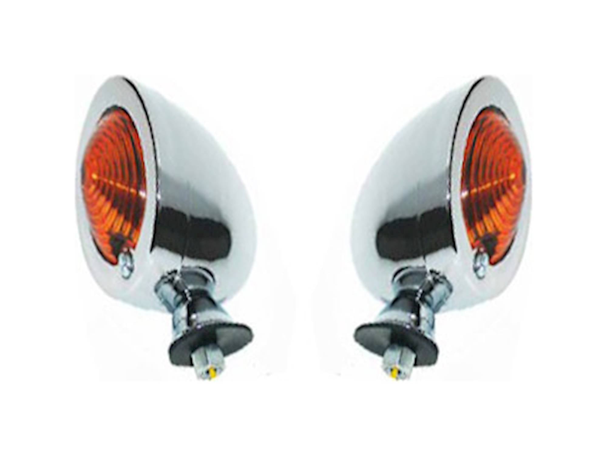 Bike It Flush Fit Mini Custom Indicators With Chrome Body And Amber Le